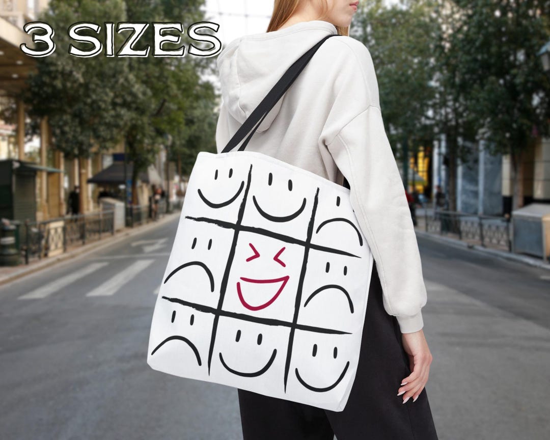 Tic Tac Toe Smiley Face Tote Bag Reusable Shop Bag Beach Tote Bag Carry ...