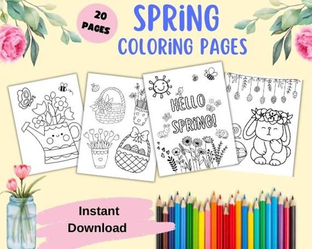 20 Spring Themed Printable Coloring Pages Spring Coloring, Kids ...