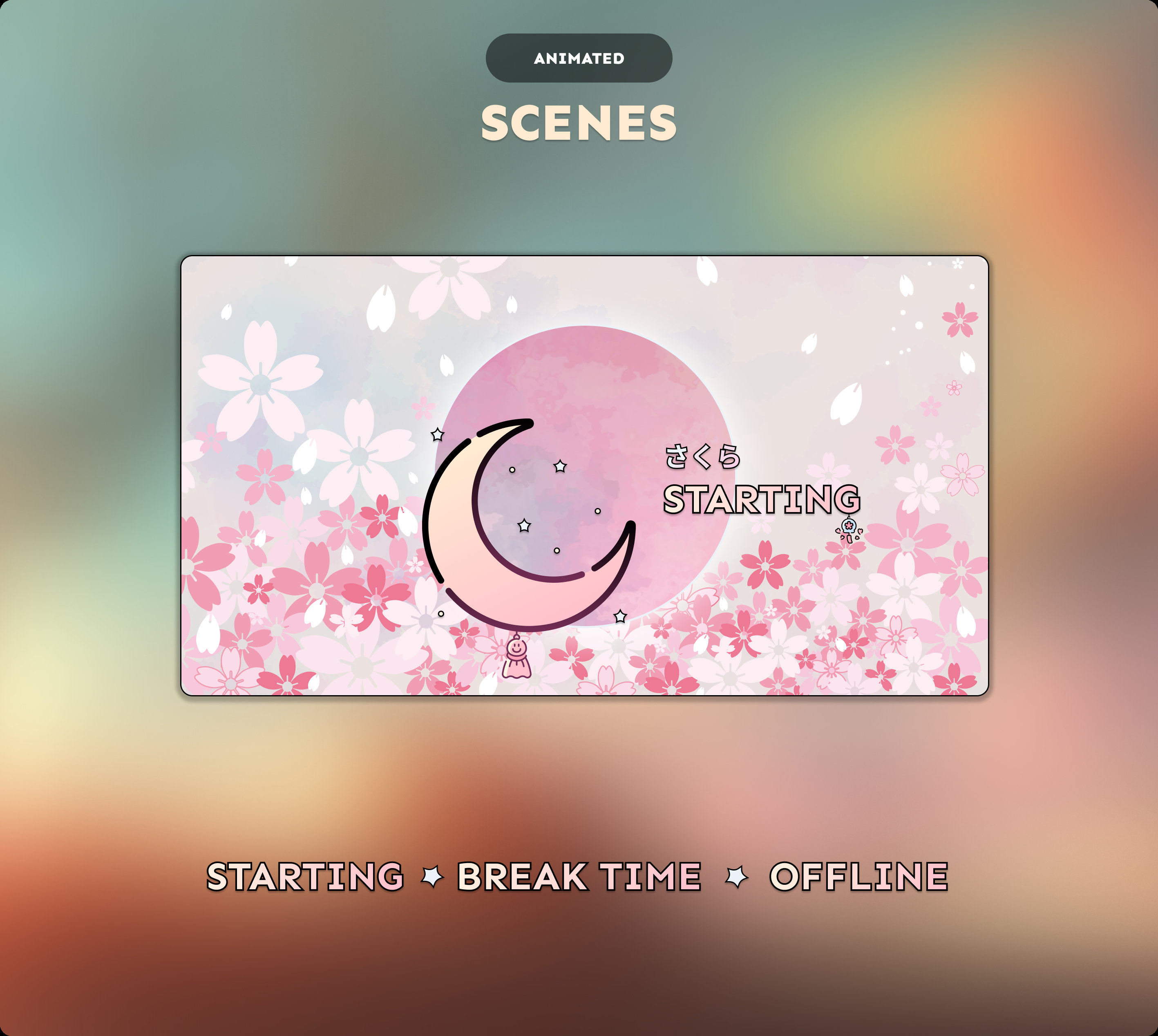 Sakura Stream Pack . Stream Overlay . Streamoverlay . Chat Widget ...