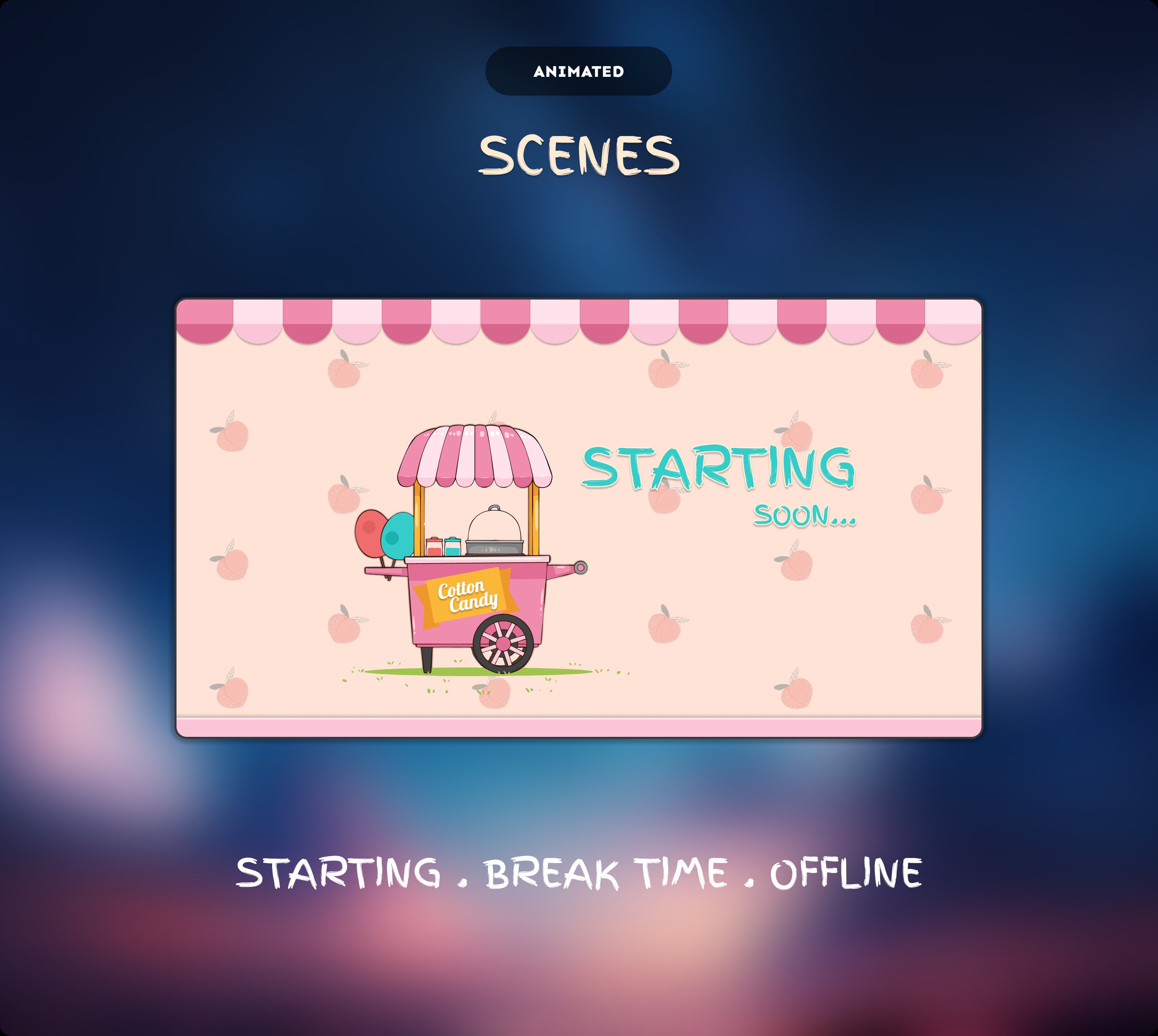 Candy Stream Pack . Stream Overlay . Streamoverlay . Chat Widget ...