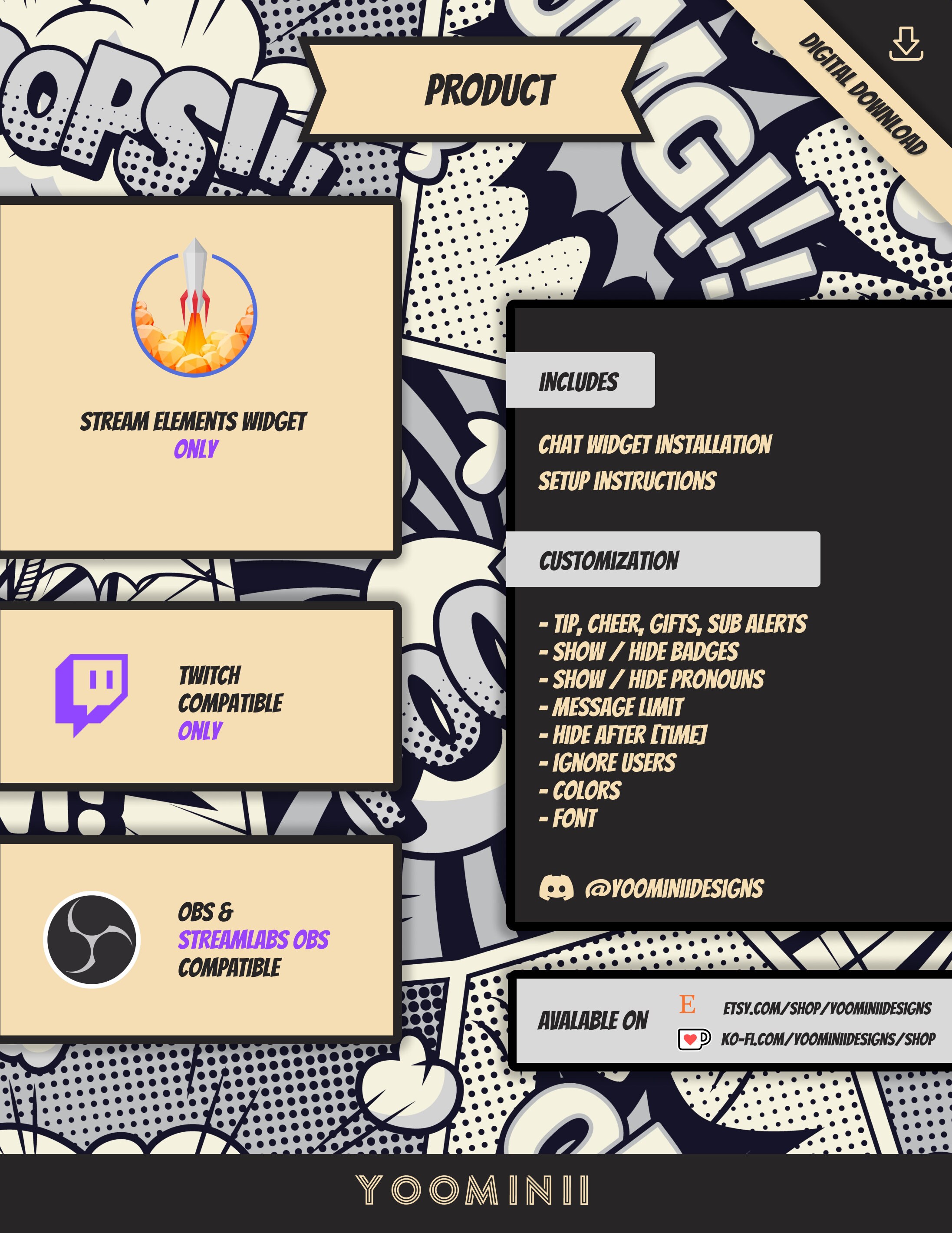 Comic Chat Widget . Chatwidget . Chat Box . Chatbox . Stream Overlay ...