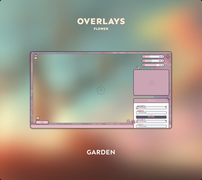 Sakura Stream Pack . Stream Overlay . Streamoverlay . Chat Widget ...