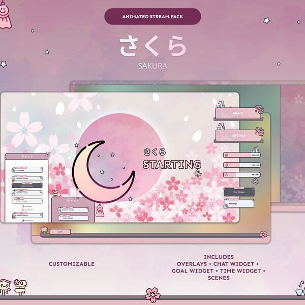 Sakura Stream Overlay Pack - Etsy