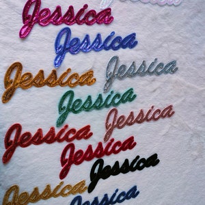 Sequin Name Patch Embroidered for Jacket, Hat, Tshirt, Hoodies in ...