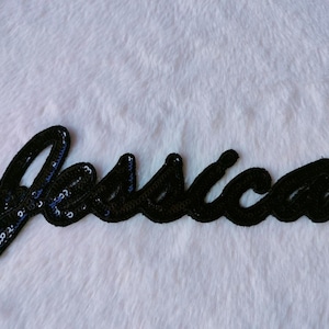 Sequin Name Patch Embroidered for Jacket, Hat, Tshirt, Hoodies in Multiple Colors - Etsy