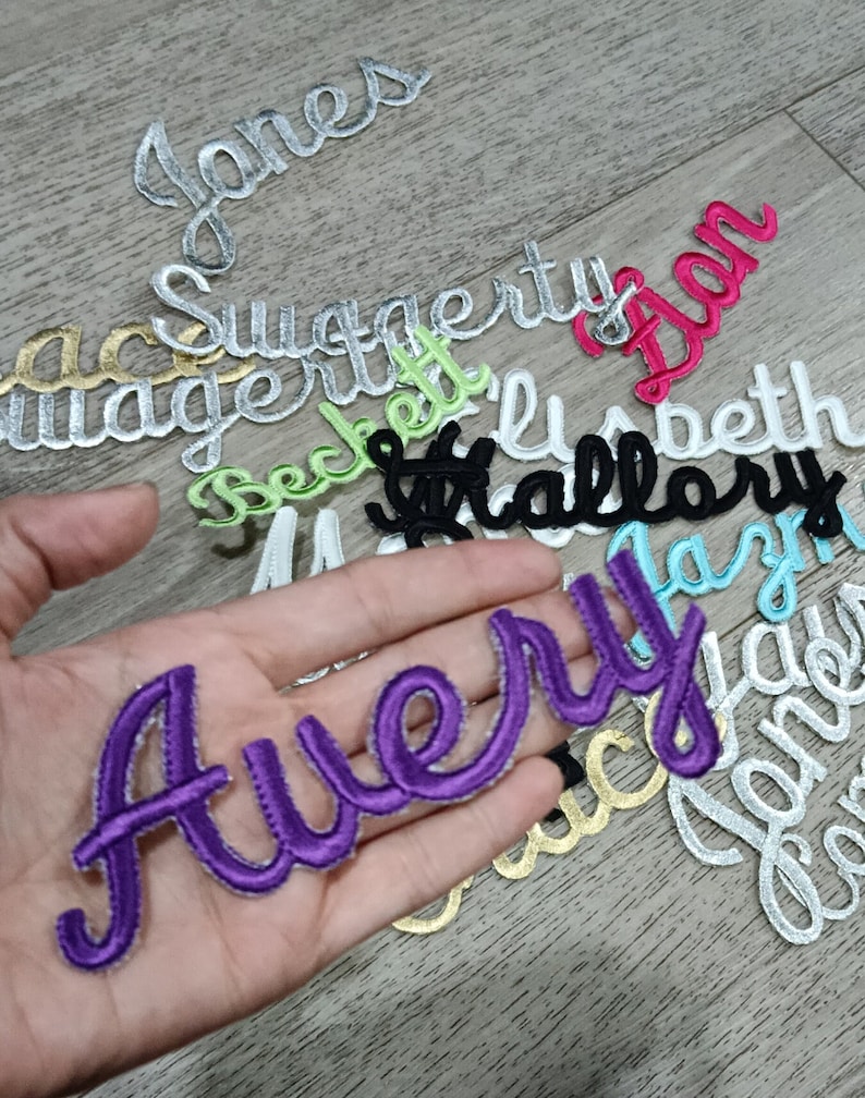Embroidered Iron on Name Patch, Custom Applique - Etsy