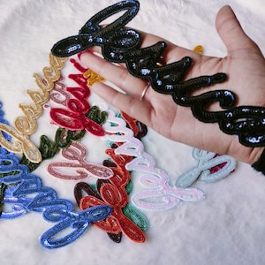 Sequin Name Patch Embroidered for Jacket, Hat, Tshirt, Hoodies in ...