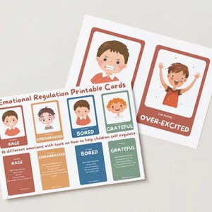 Emotional Regulation Printable Cards for Children With Tools on How to ...