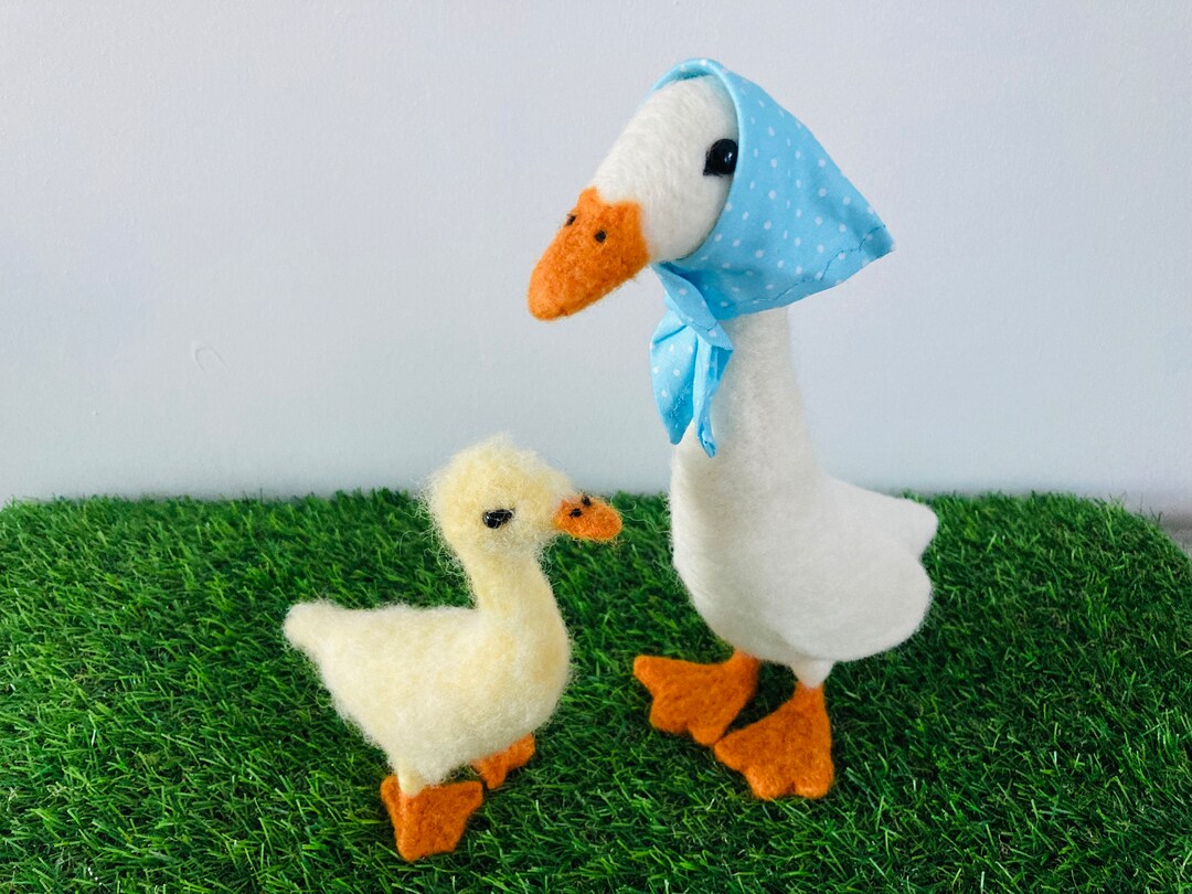 Needle Felted Birds, Mother Goose and Gosling, Felted Goose Ornaments ...