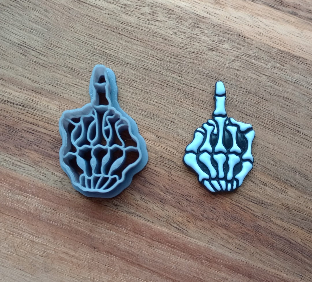 Middle Finger Skeleton Hand Polymer Clay Cutter - Etsy