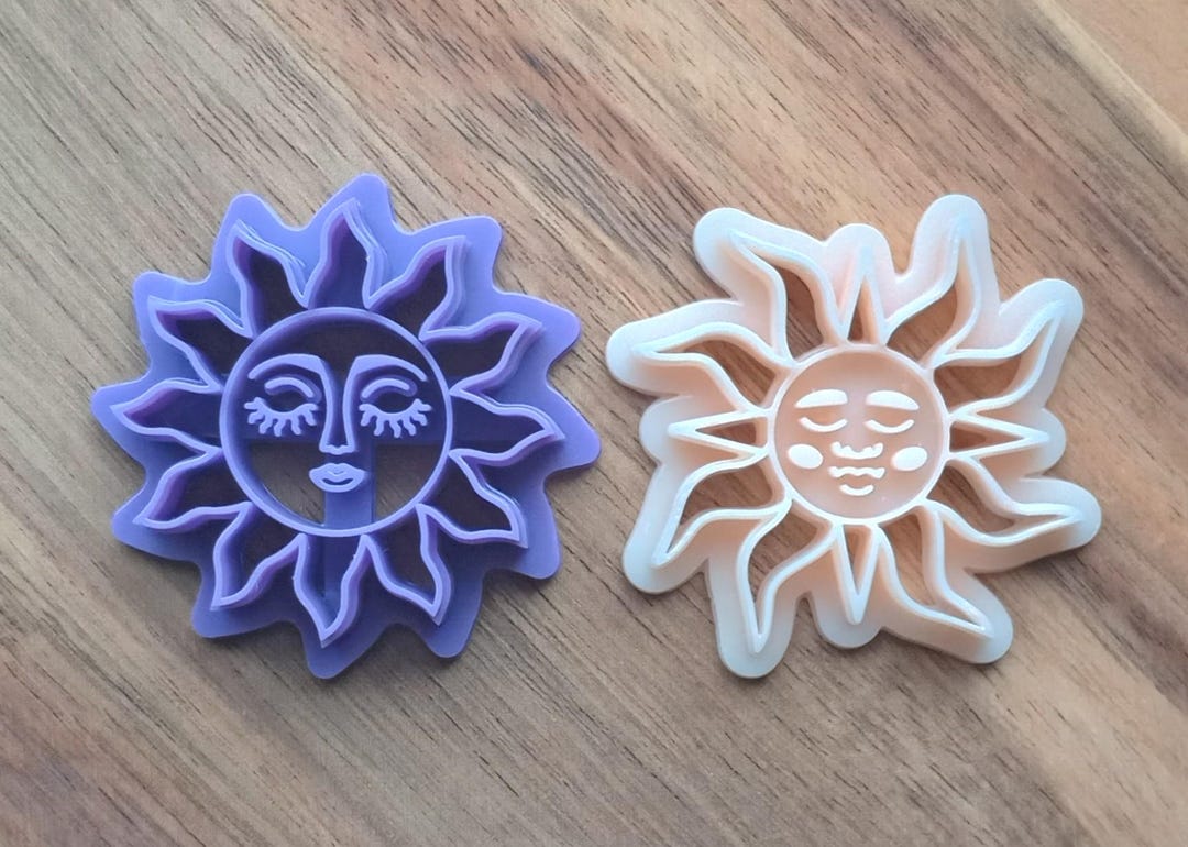Funky Sun | Boho Sun | Sun With Face | Polymer Clay Cutter - Etsy