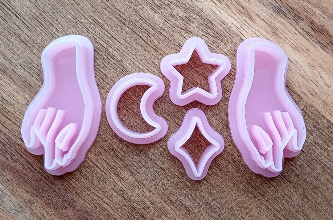 Mystical Twilight | Hands With Moon Star Twinkle | Fortune Teller Hands | Polymer Clay Cutters ...