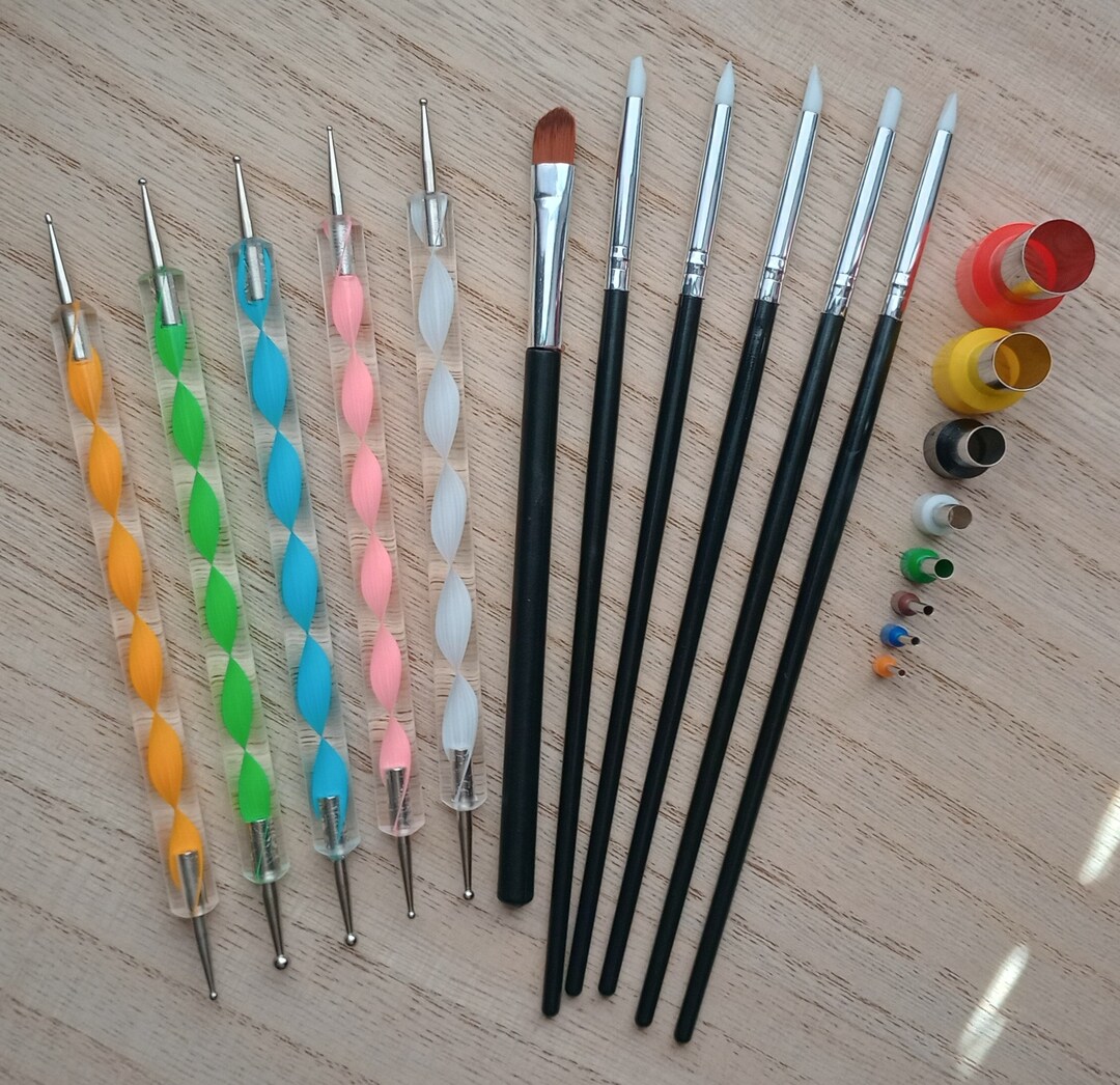 19 Piece Polymer Clay Detailing Tools Dotting Tools Silicone Tip Tools ...