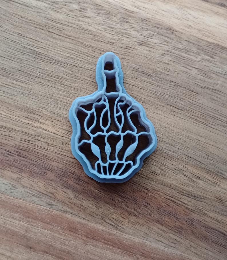 Middle Finger Skeleton Hand Polymer Clay Cutter - Etsy