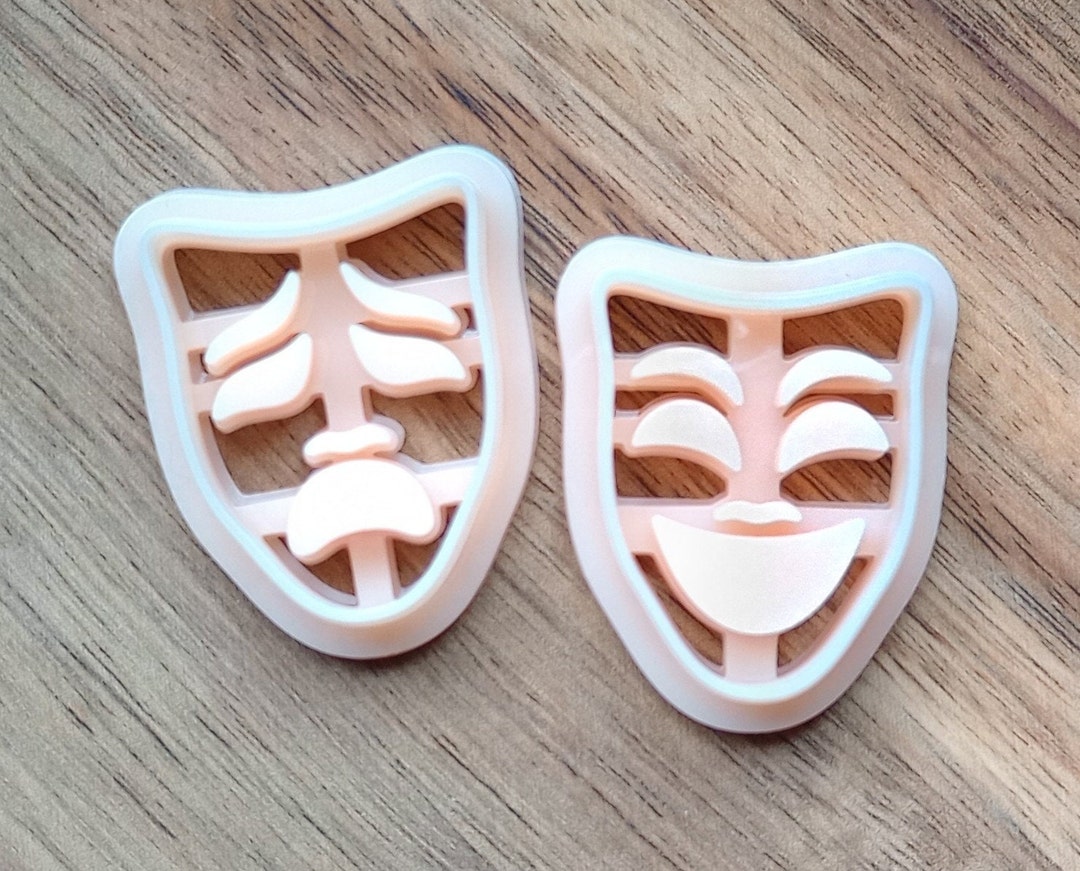 Comedy Tragedy | Happy Sad | Theater Masks | 2 Pieces | Polymer Clay ...
