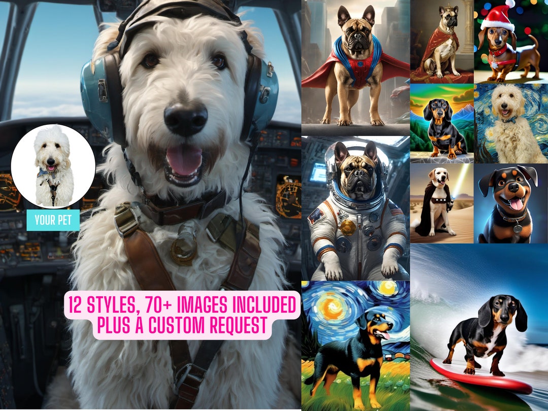 Custom Dog Portraits, Pet Portrait From Photos, Portrait Dogs ...