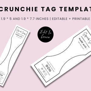 Editable & Printable Scrunchie Tag Template, Scrunchie Label, Scrunchie ...