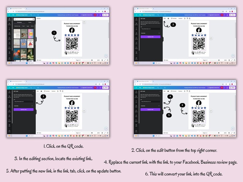 Facebook Review Card, Facebook Qr Code, Qr Sign, Leave Us A Review Card ...
