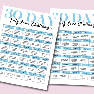 30 Day Self Love Challenge, Printable Self Love Challenge, 30 Days of ...