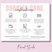 Cookies Care Card Template: Printable Bakery Instructions (5.5 X 4.25 ...