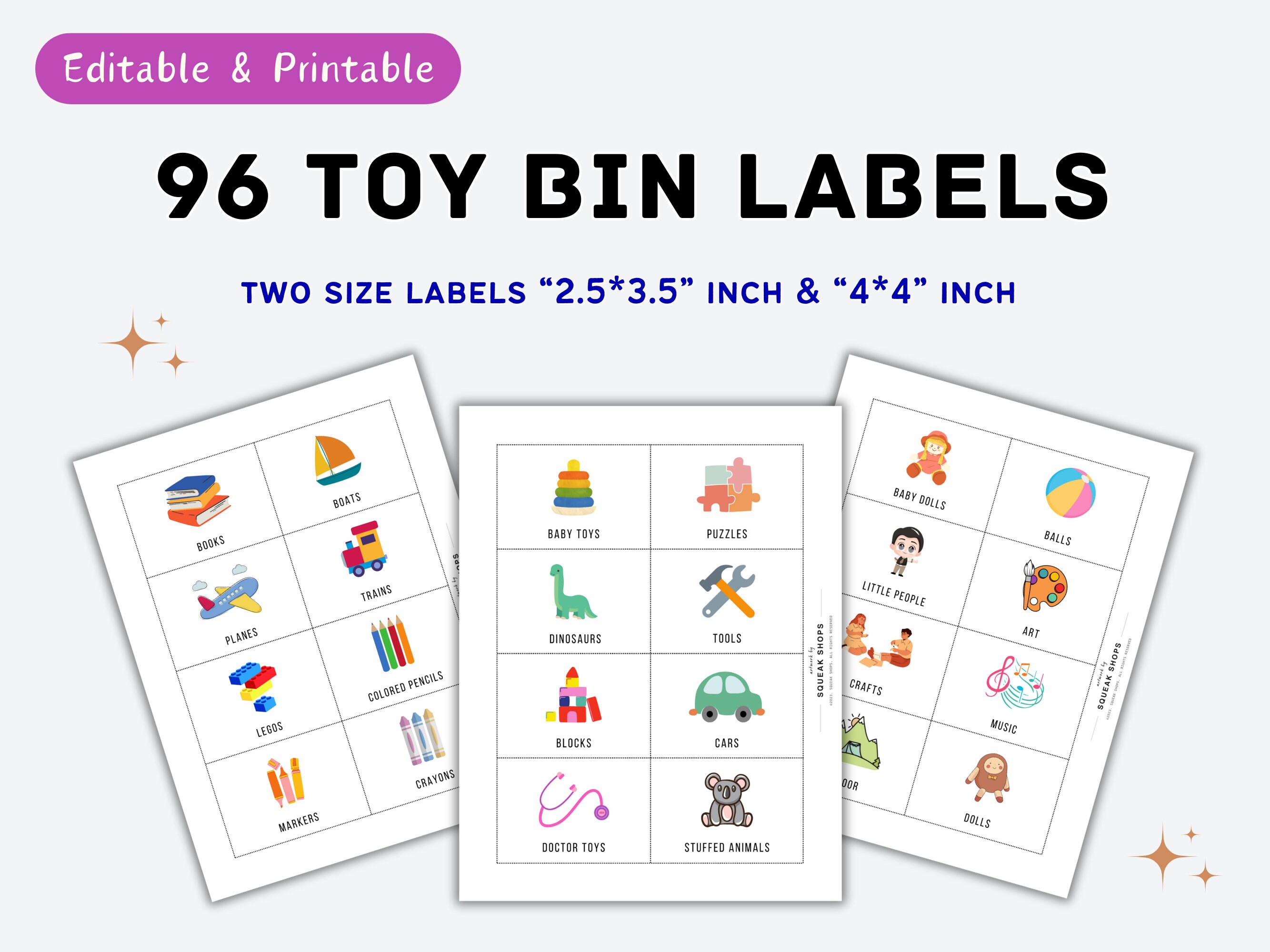 Editable Printable Toy Trofast Bin Storage Labels Toy Labels - Etsy