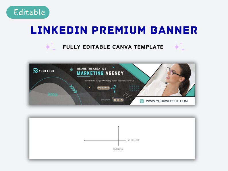 Editable Premium Linkedin Banner Canva Template Linkedin - Etsy