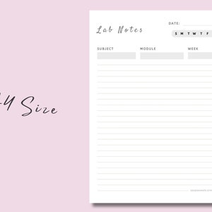 Printable Student Lab Notes, Lab Notes, Student Planner, Lined Lab ...