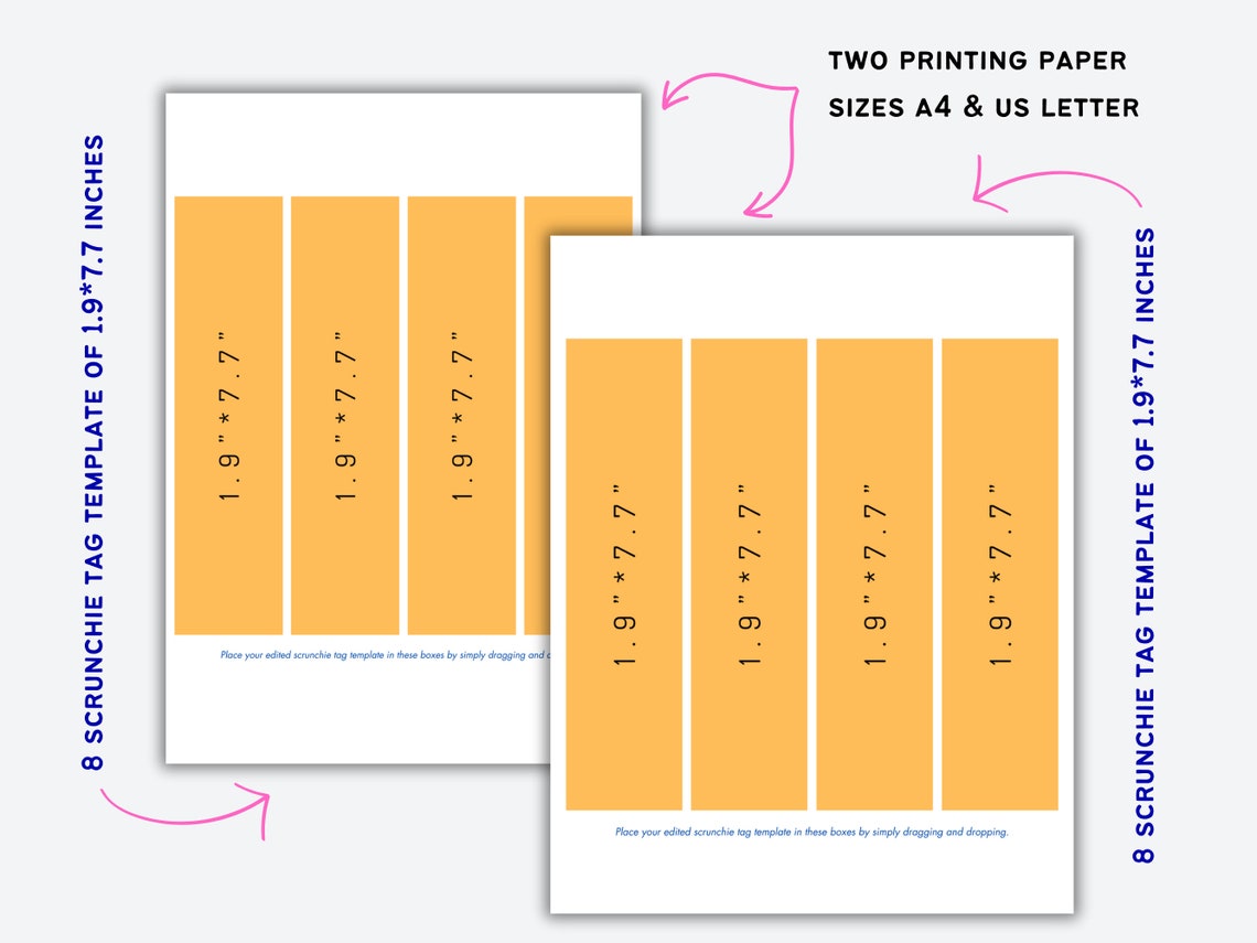 Editable & Printable Scrunchie Tag Template, Scrunchie Label, Scrunchie ...
