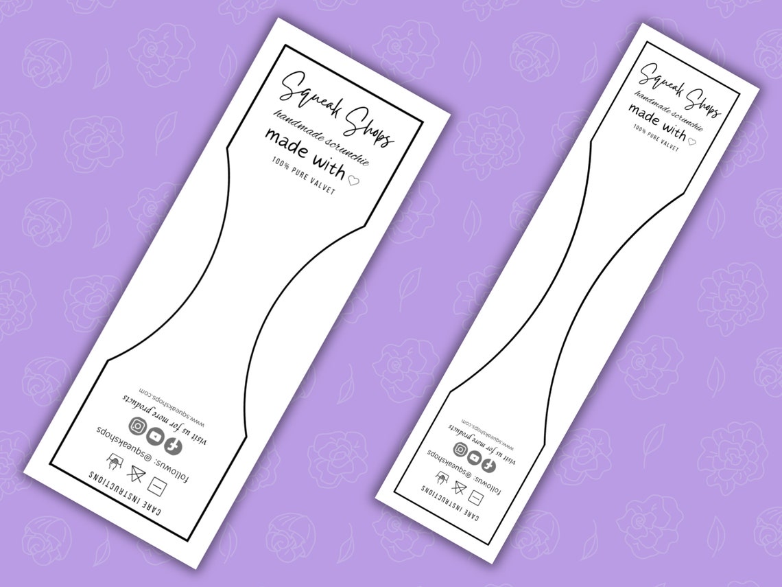 Editable & Printable Scrunchie Tag Template, Scrunchie Label, Scrunchie ...