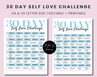 30 Day Self Love Challenge Printable - Etsy