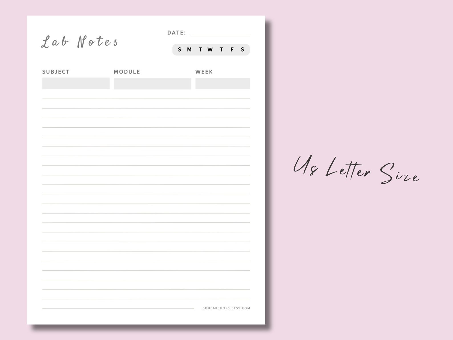 Printable Student Lab Notes, Lab Notes, Student Planner, Lined Lab ...