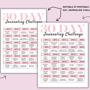 30 Day Journaling Challenge, Printable Journaling Challenge, Printable ...
