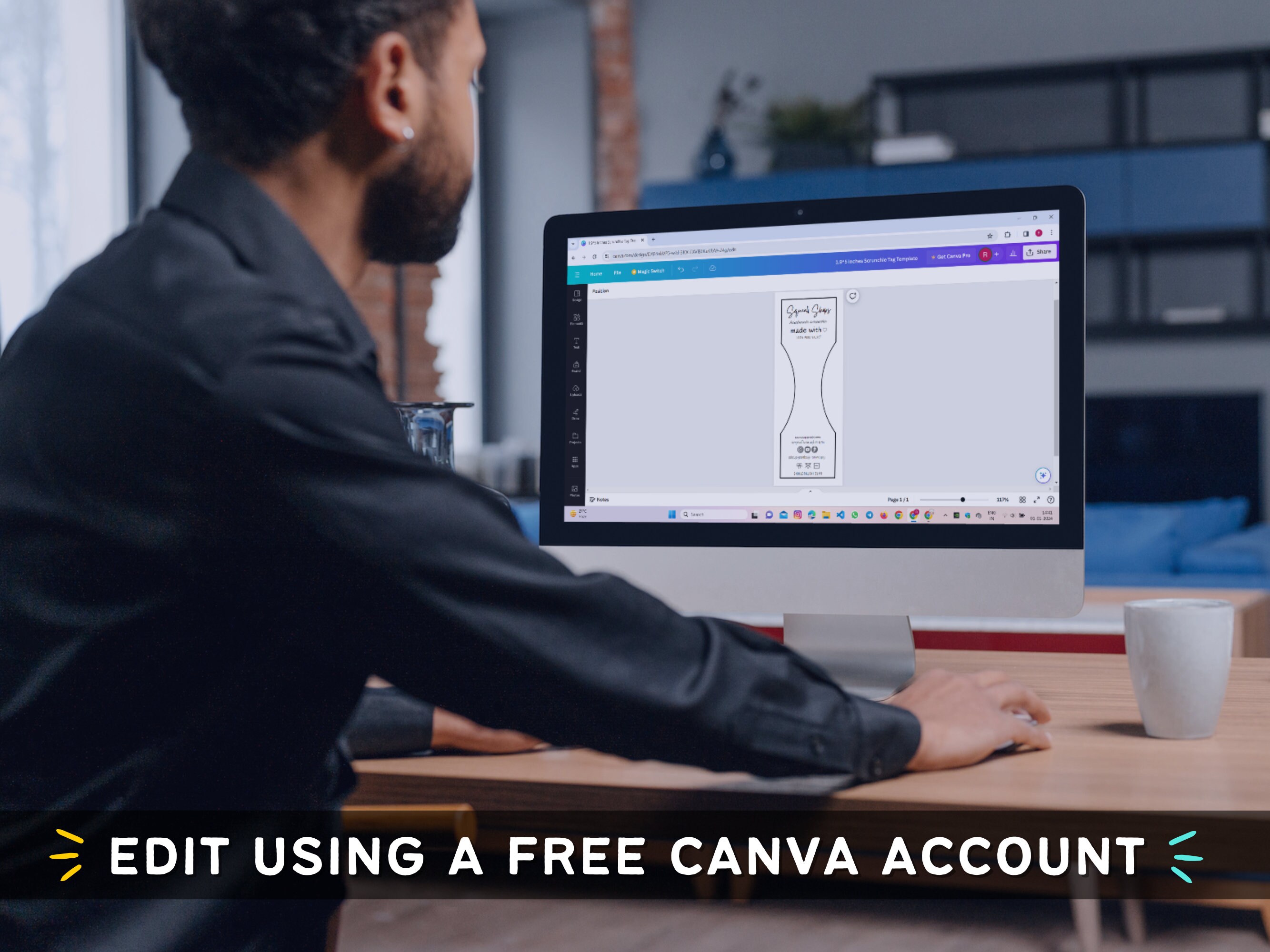 Editable & Printable Scrunchie Tag Template, Scrunchie Label, Scrunchie ...