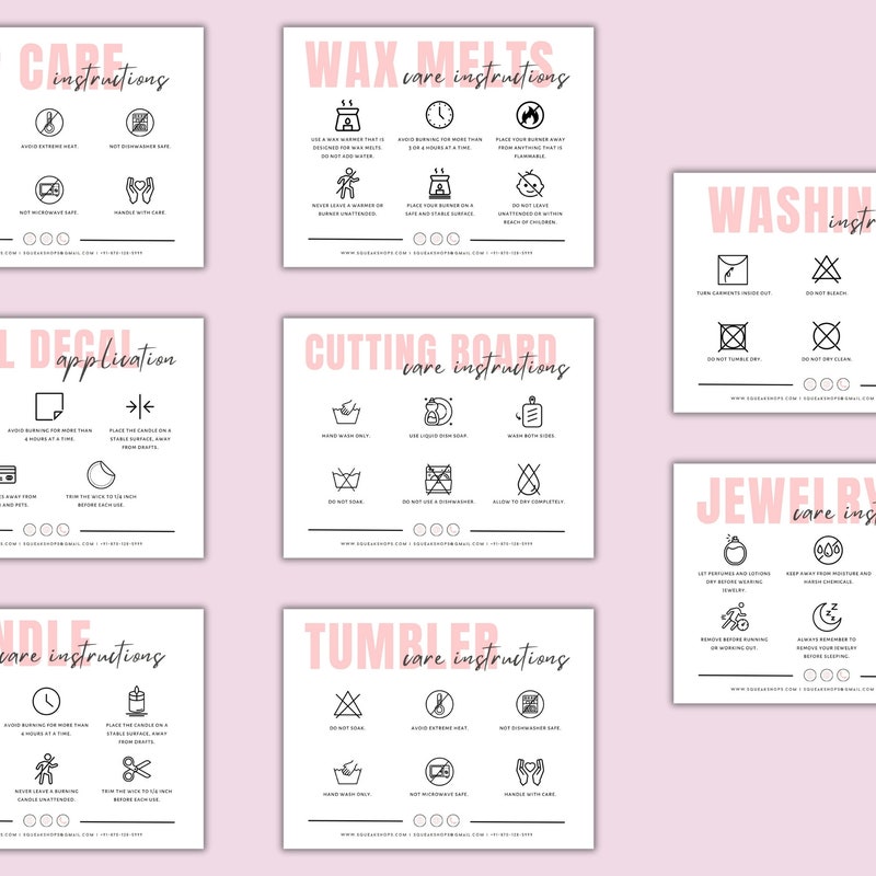 Editable Care Card - Etsy