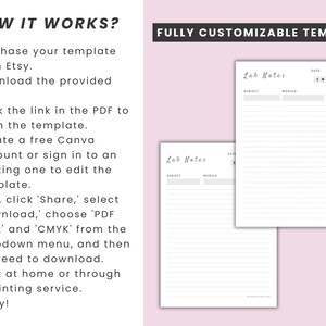 Printable Student Lab Notes, Lab Notes, Student Planner, Lined Lab ...
