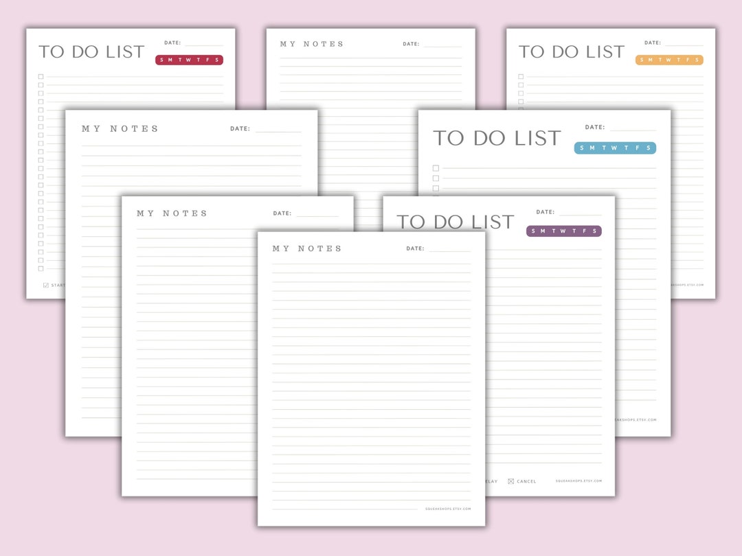 Editable to Do List Printable Bundle: Planner Templates (canva) - Etsy