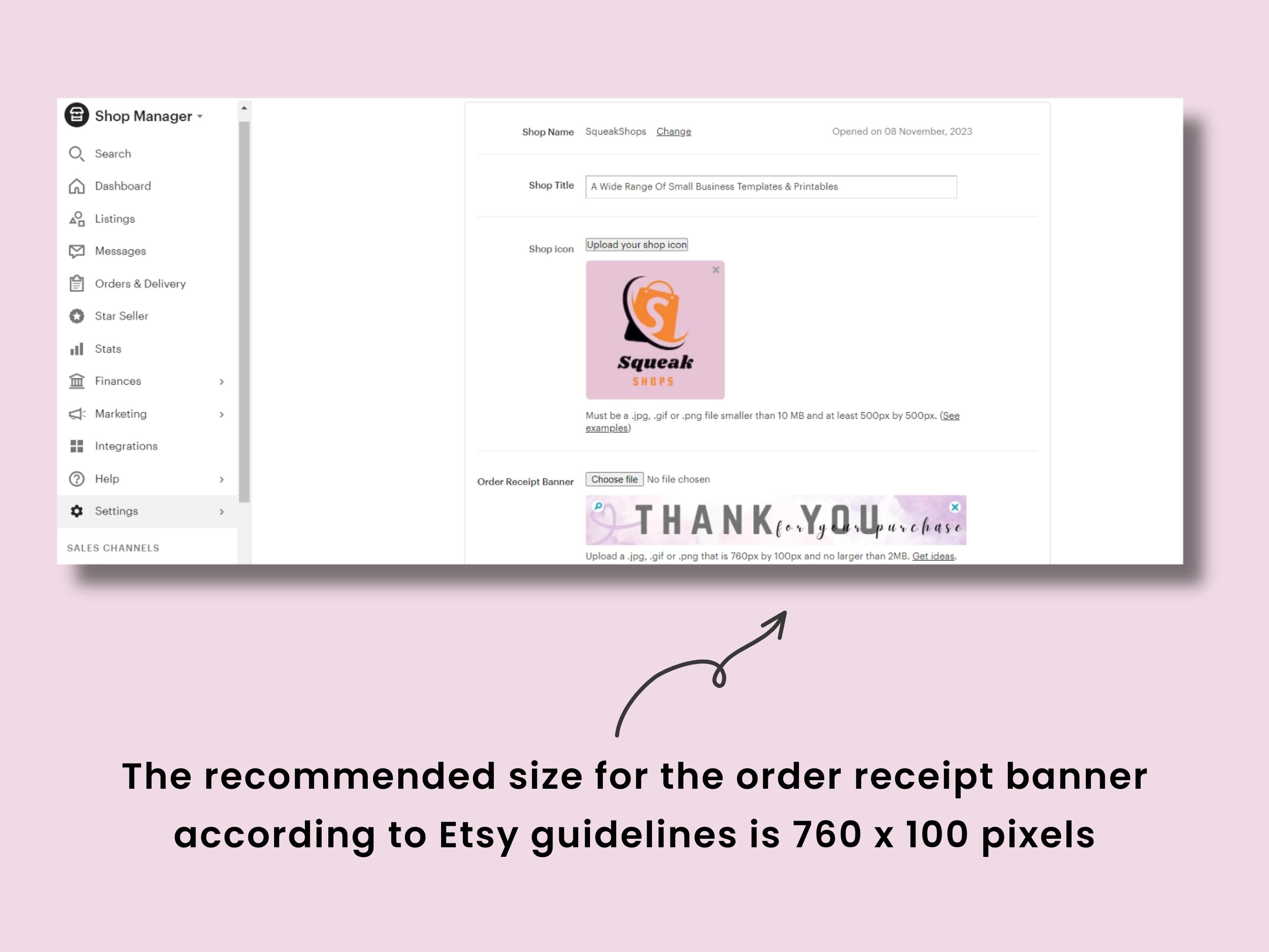 Etsy Receipt, Etsy Order Receipt Banner Template, Etsy Store Receipt ...