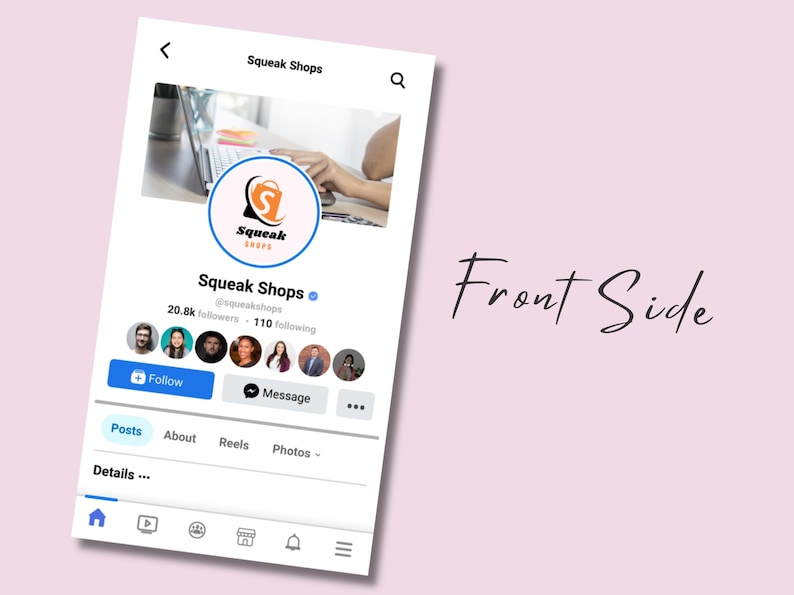 Facebook Business Card Canva Template, Facebook Editable and Printable ...