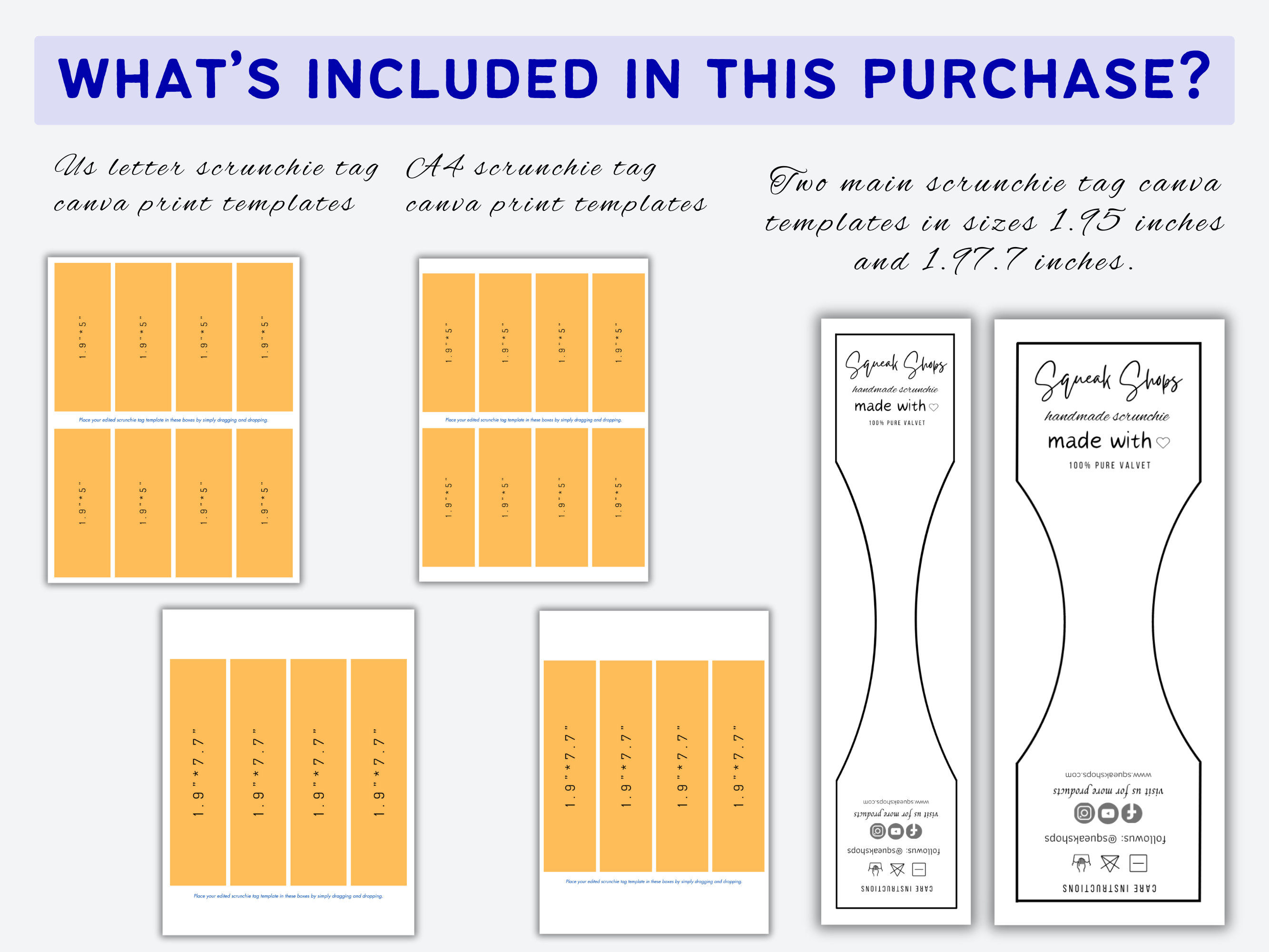 Editable & Printable Scrunchie Tag Template, Scrunchie Label, Scrunchie ...