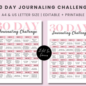 30 Day Journaling Challenge, Printable Journaling Challenge, Printable ...