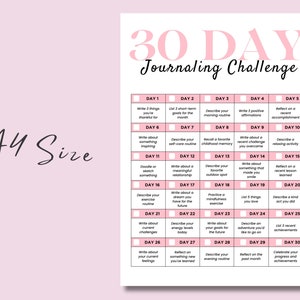 30 Day Journaling Challenge, Printable Journaling Challenge, Printable ...