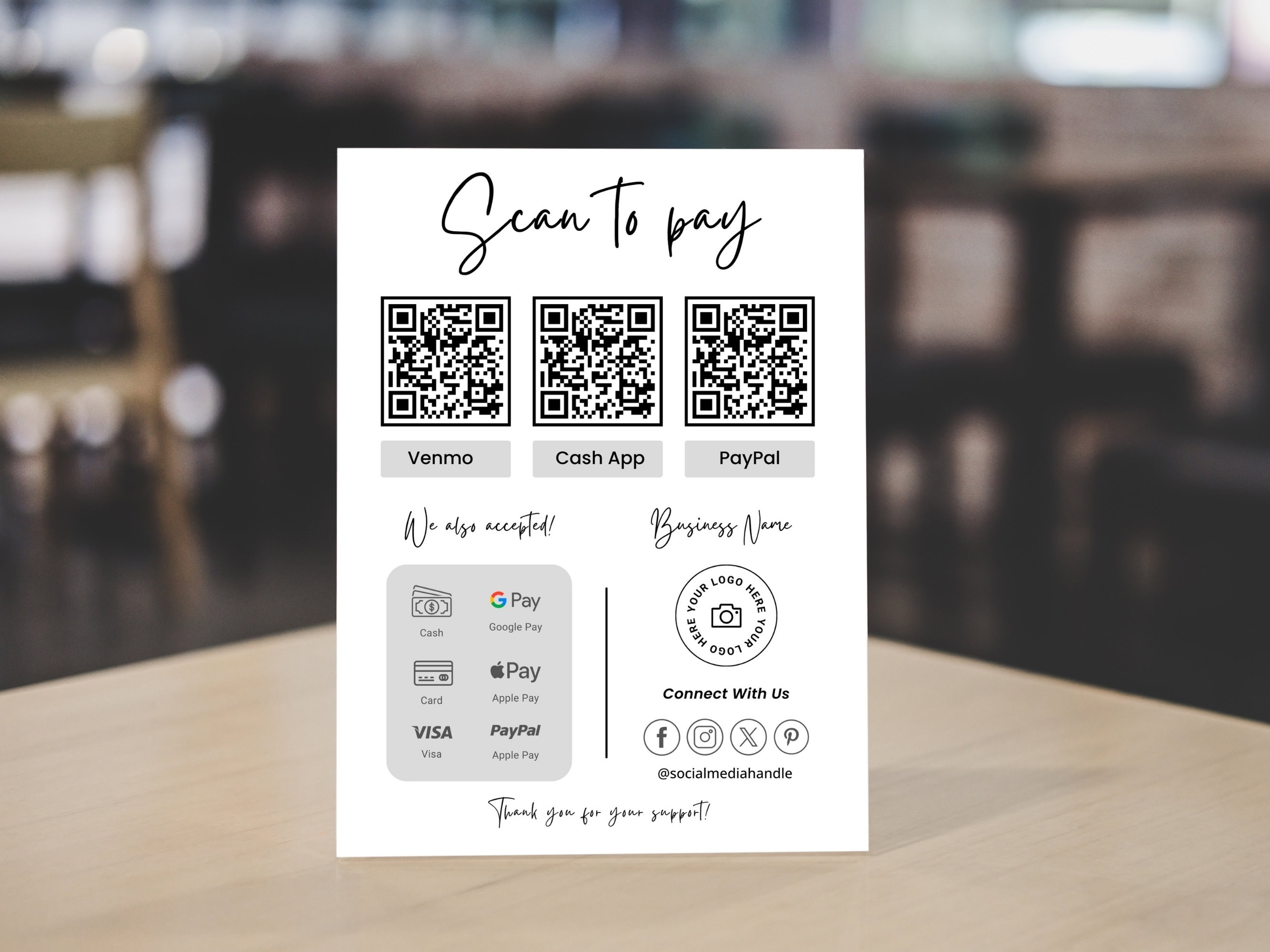 Scan to Pay Qr Code Sign Templates Bundle, Scan to Pay Sign, Scan to ...