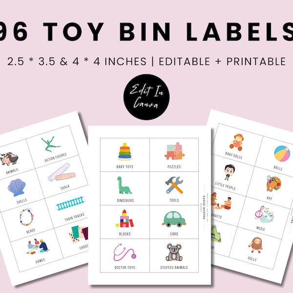 Toy Bin Label - Etsy