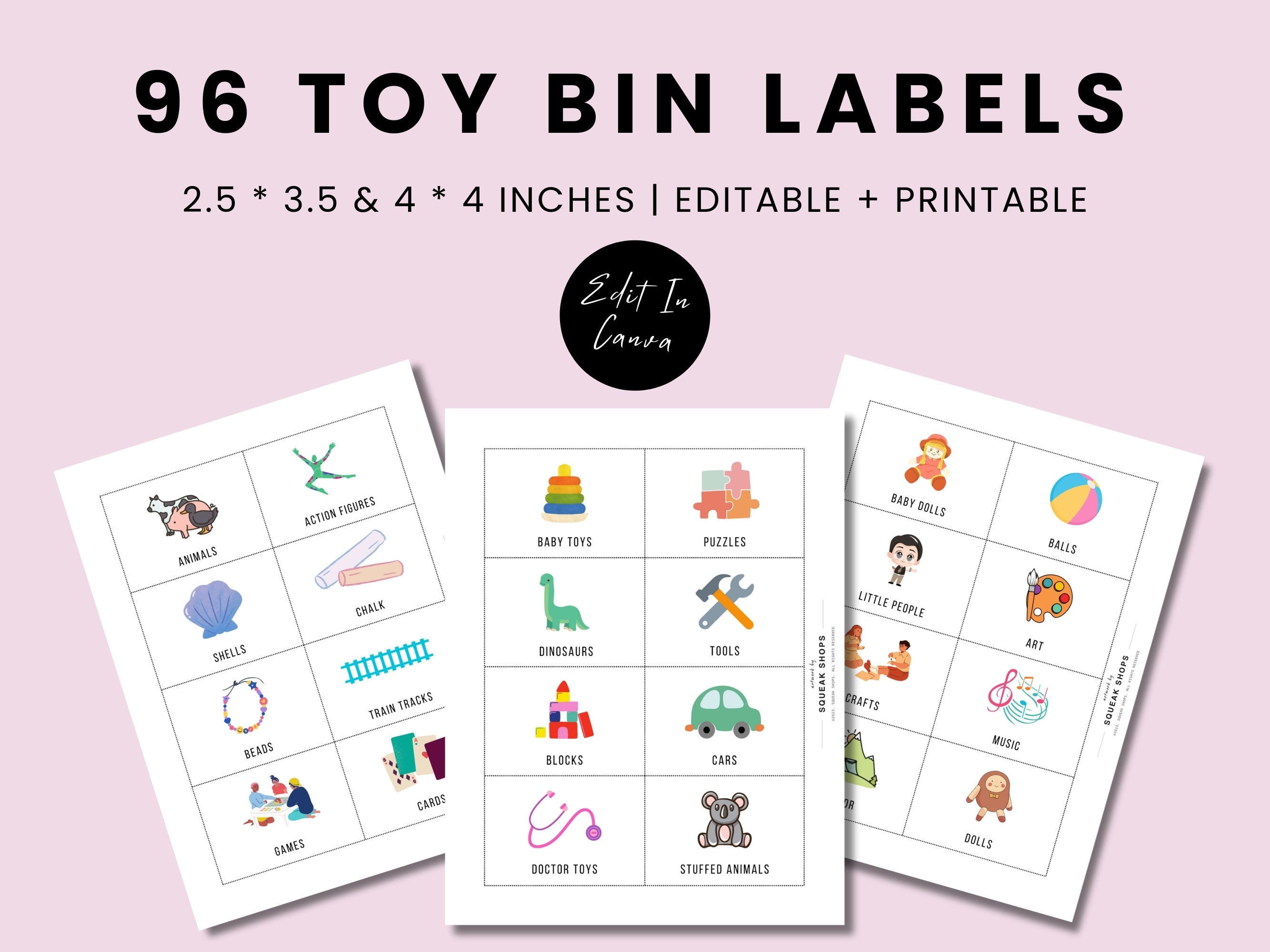 Editable Printable Toy Trofast Bin Storage Labels, Toy Labels Printable ...