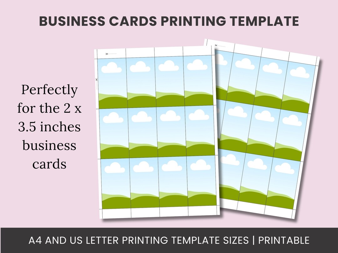 Printing Template, 2x3.5 Business Card, Printing Guide Canva Template ...