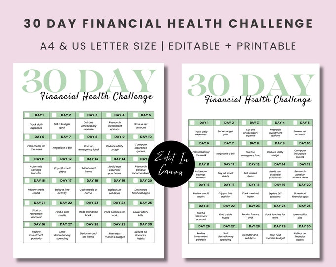 Printable Money Saving Challenge Save 500 in 30 Days 3 Designs Instant ...