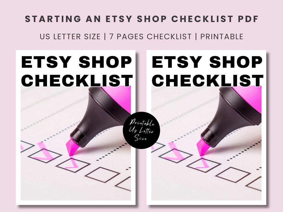 Starting an Etsy Shop Checklist Pdf, Start an Etsy Shop Printable ...