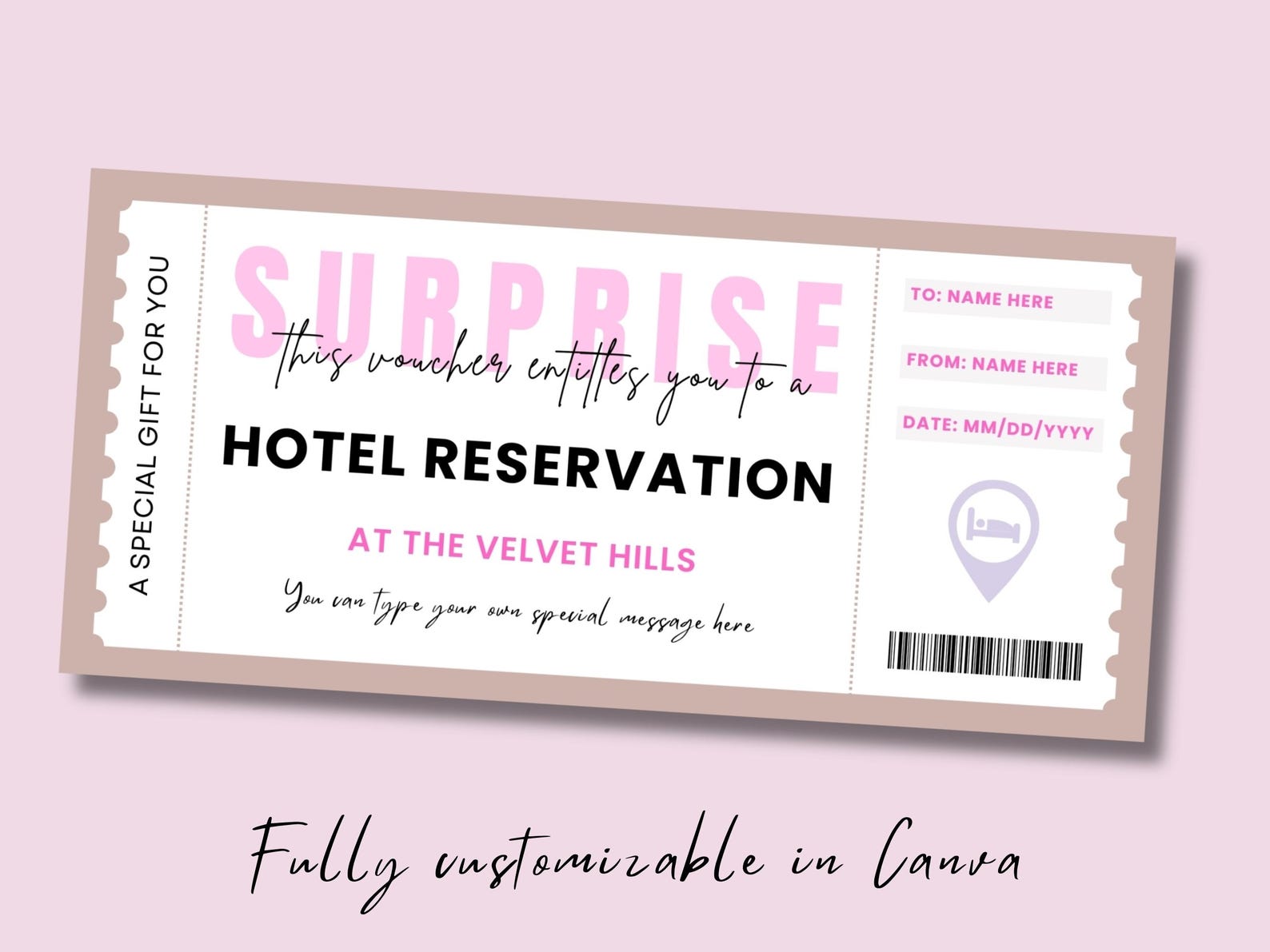 Printable Hotel Reservation Voucher Card Template (canva Editable) - Etsy