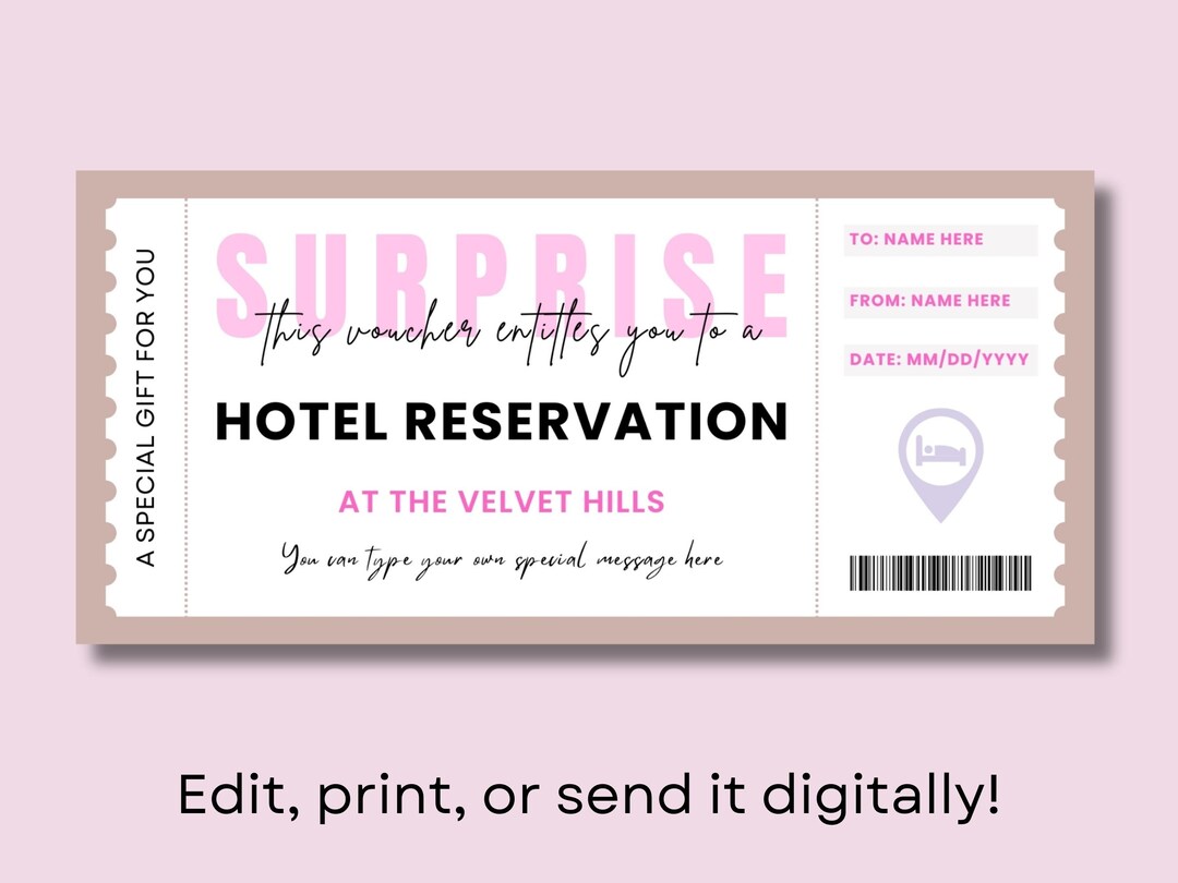 Hotel Reservation Voucher, Hotel Stay Voucher, Hotel Reservation Ticket ...