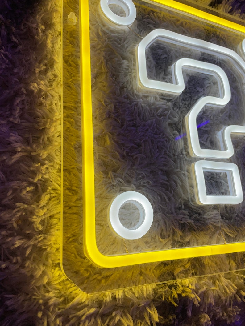 MarioGlo Question Mark LED Neon Sign Room Decor Man Cave - Etsy México